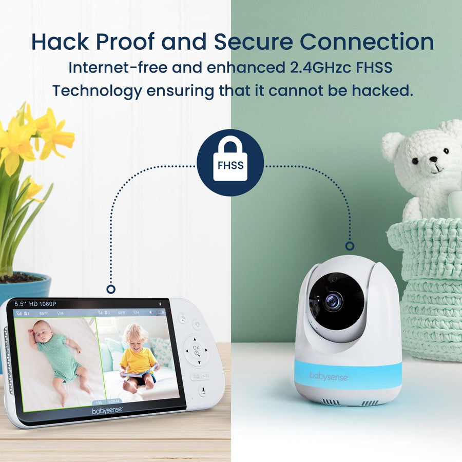 Babysense 2-in-1 Monitoring Set: Video Baby Monitor with 2 Cameras, Sp